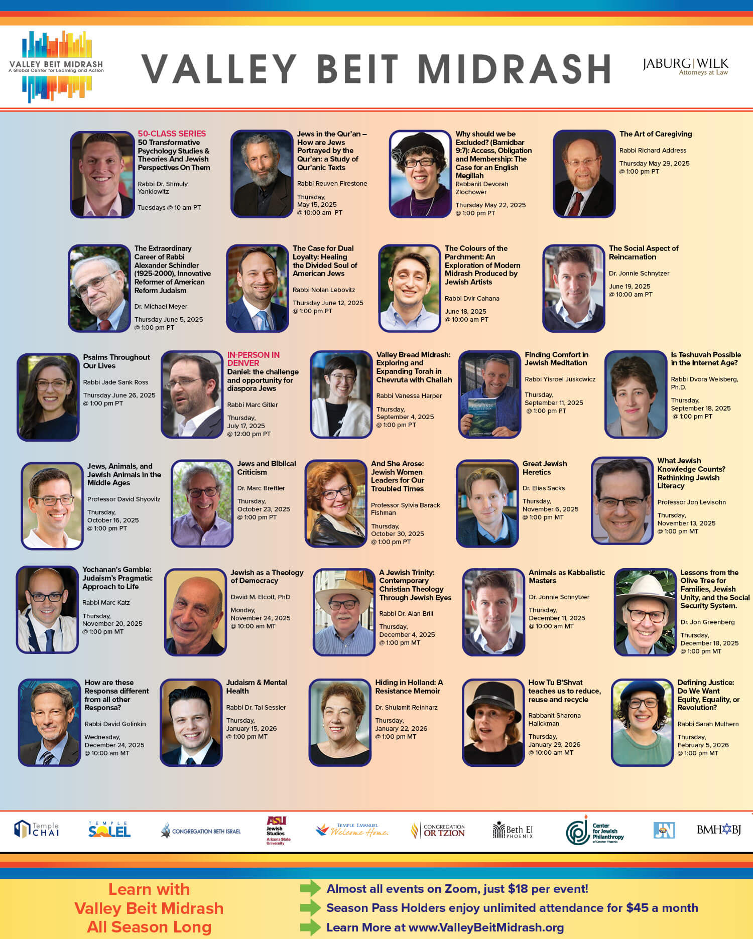 SEASON’S SPEAKERS | valleybeitmidrash.org